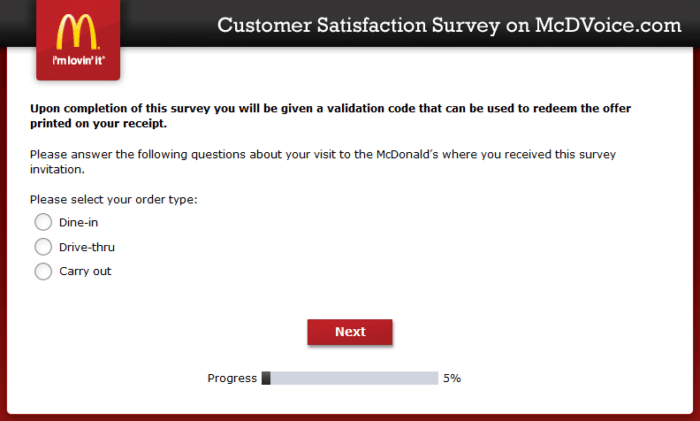 McDVoice Survey - Sign In to www.mcdvoice.com for McDonald's Customer ...